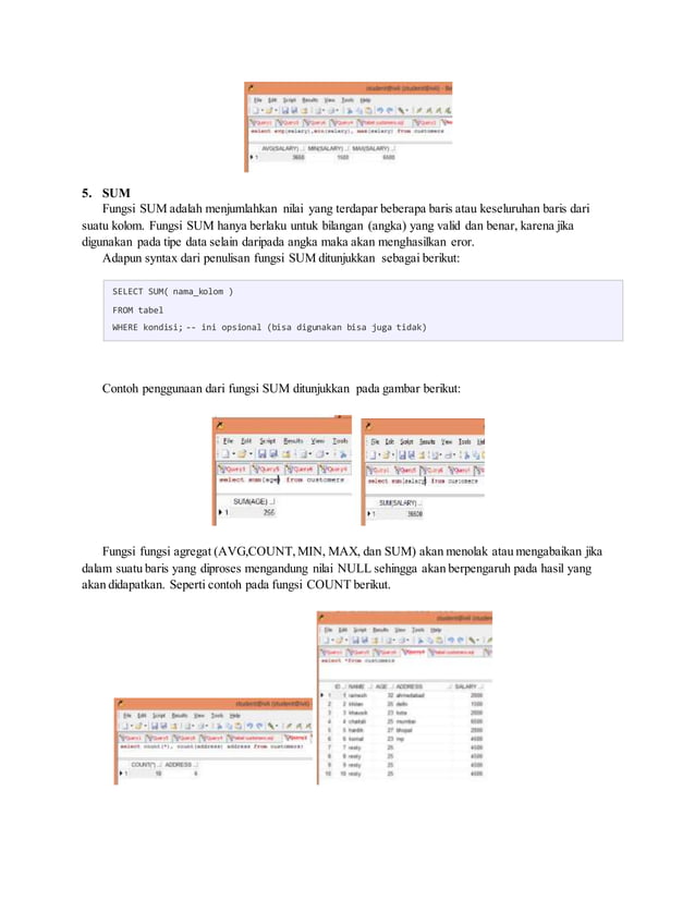 Fungsi Single Row dan Multi Row pada Oracle | DOCX