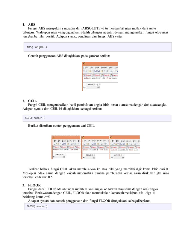Fungsi Single Row dan Multi Row pada Oracle | DOCX