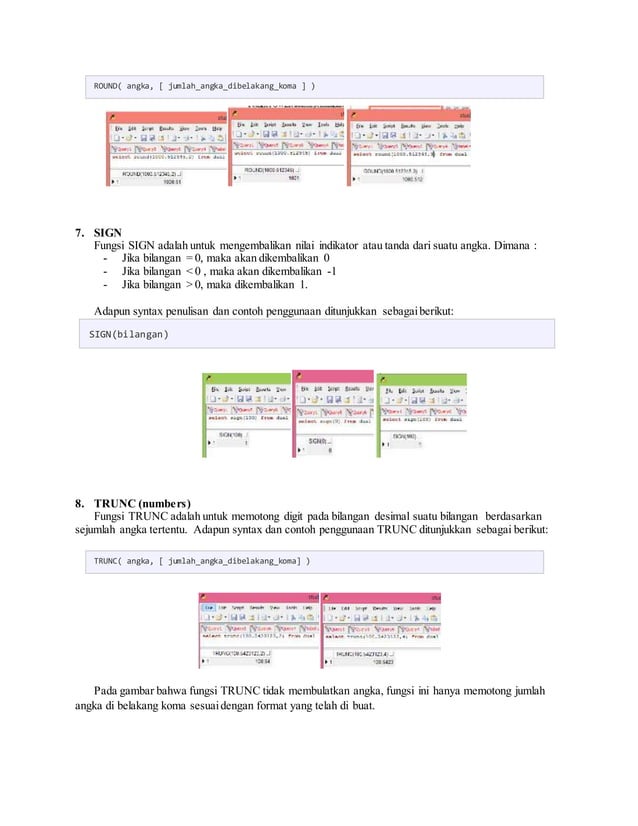 Fungsi Single Row dan Multi Row pada Oracle | DOCX