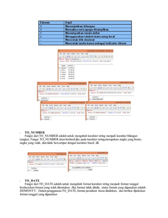 Fungsi Single Row dan Multi Row pada Oracle | DOCX