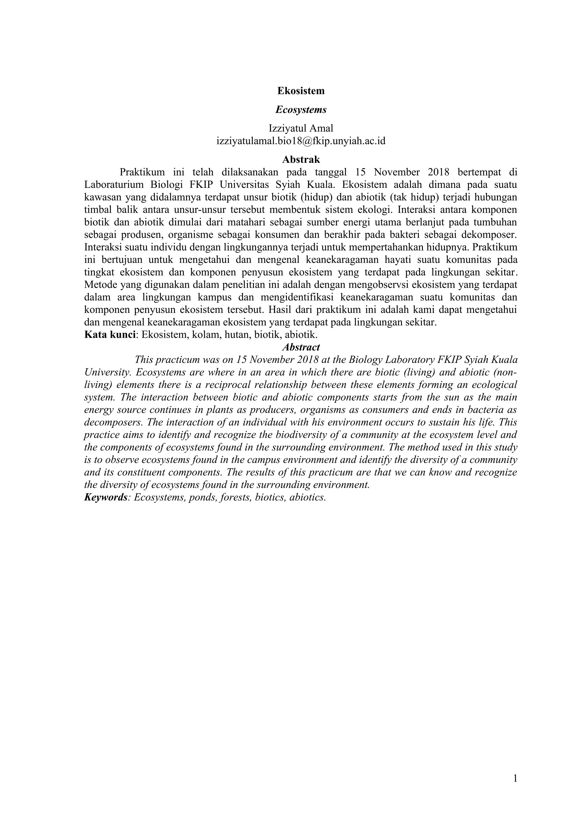 LAPORAN 7 EKOSISTEM Biologi Umum 01.docx