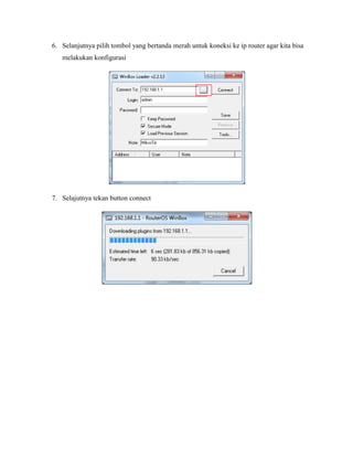 Laporan 7 konfigurasi mikrotik router | PDF