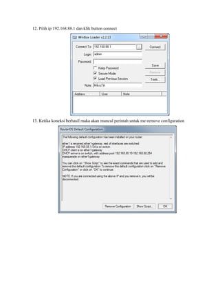 Laporan 7 konfigurasi mikrotik router | PDF