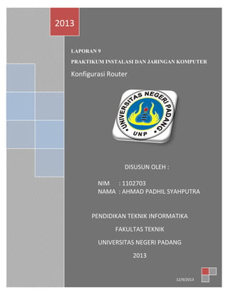 Laporan 9 konfigurasi router lanjutan | PDF