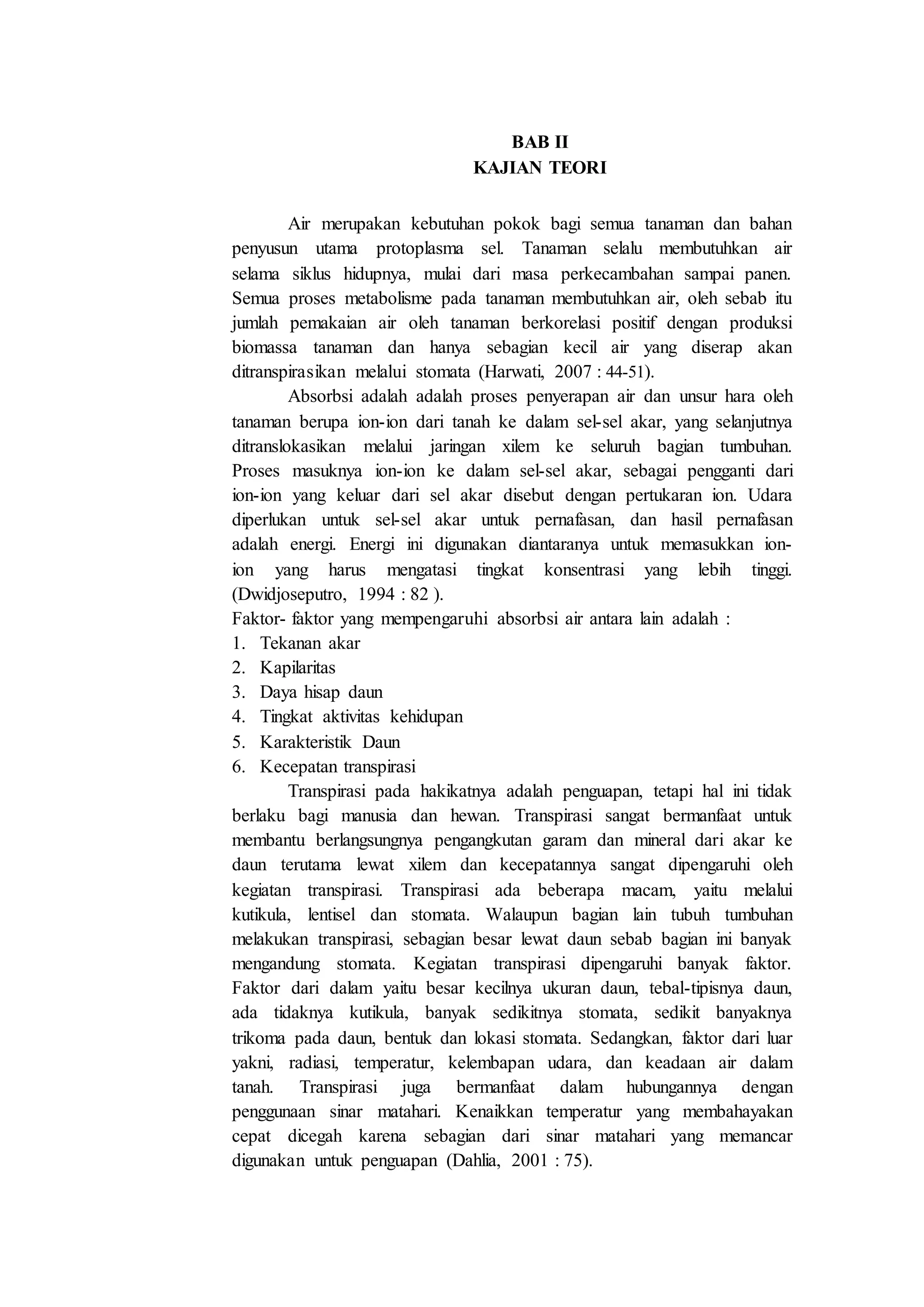 LAPORAN PRAKTIKUM FISIOLOGI TUMBUHAN ABSORBSI DAN TRANSPIRASI | DOCX