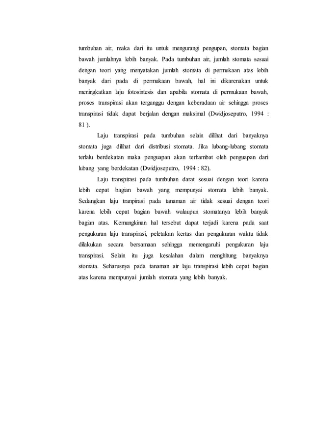 Laporan Praktikum Fisiologi Tumbuhan Absorbsi Dan Transpirasi Pdf