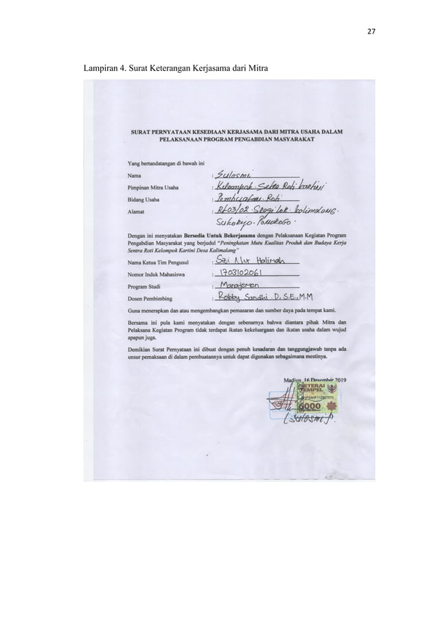 LAPORAN AKHIR ABDIMAS (Sentra Roti Kartini) .docx