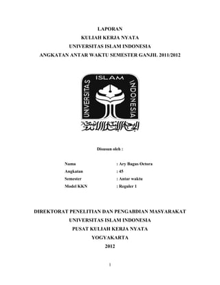 Laporan Akhir KKN Samigaluh Kulonprogo Unit 157 UII Tahun 2012 | DOCX