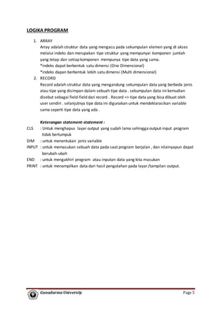 array dan record | PDF