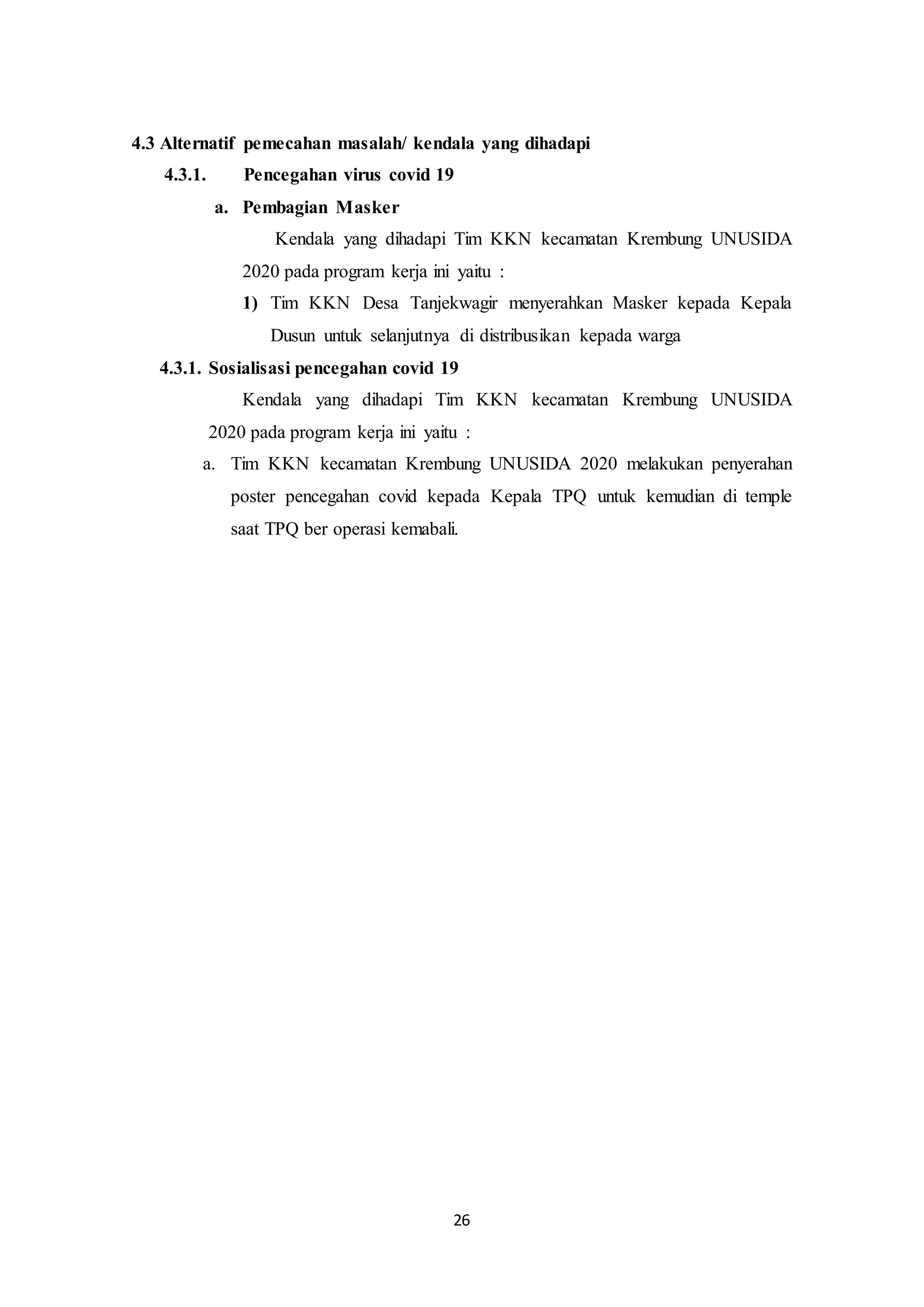 Laporan akhir KKN UNUSIDA 2020 Desa Tanjekwagir oleh muhammad miftakhus ...