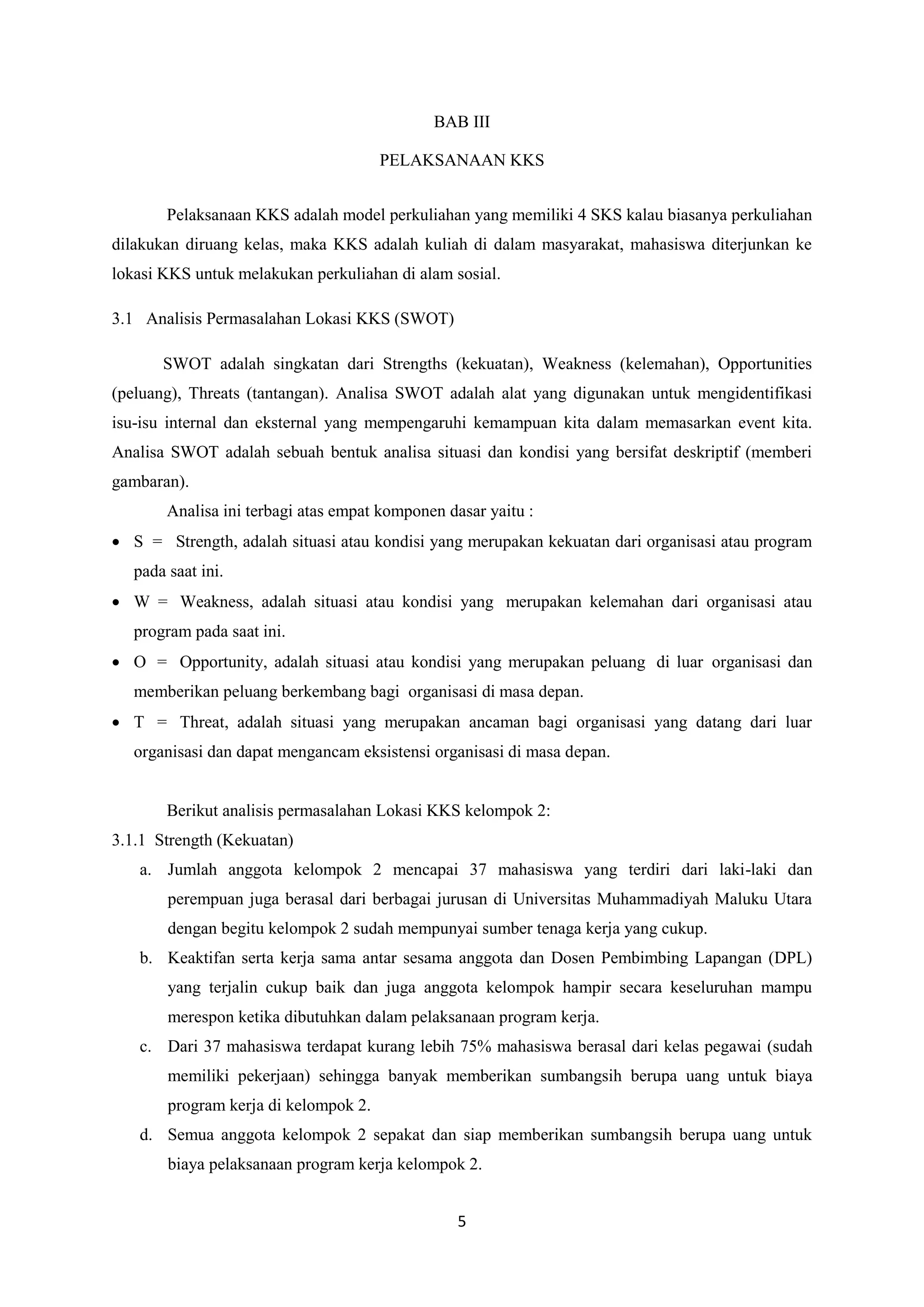 Contoh Laporan akhir KKS UMMU | PDF