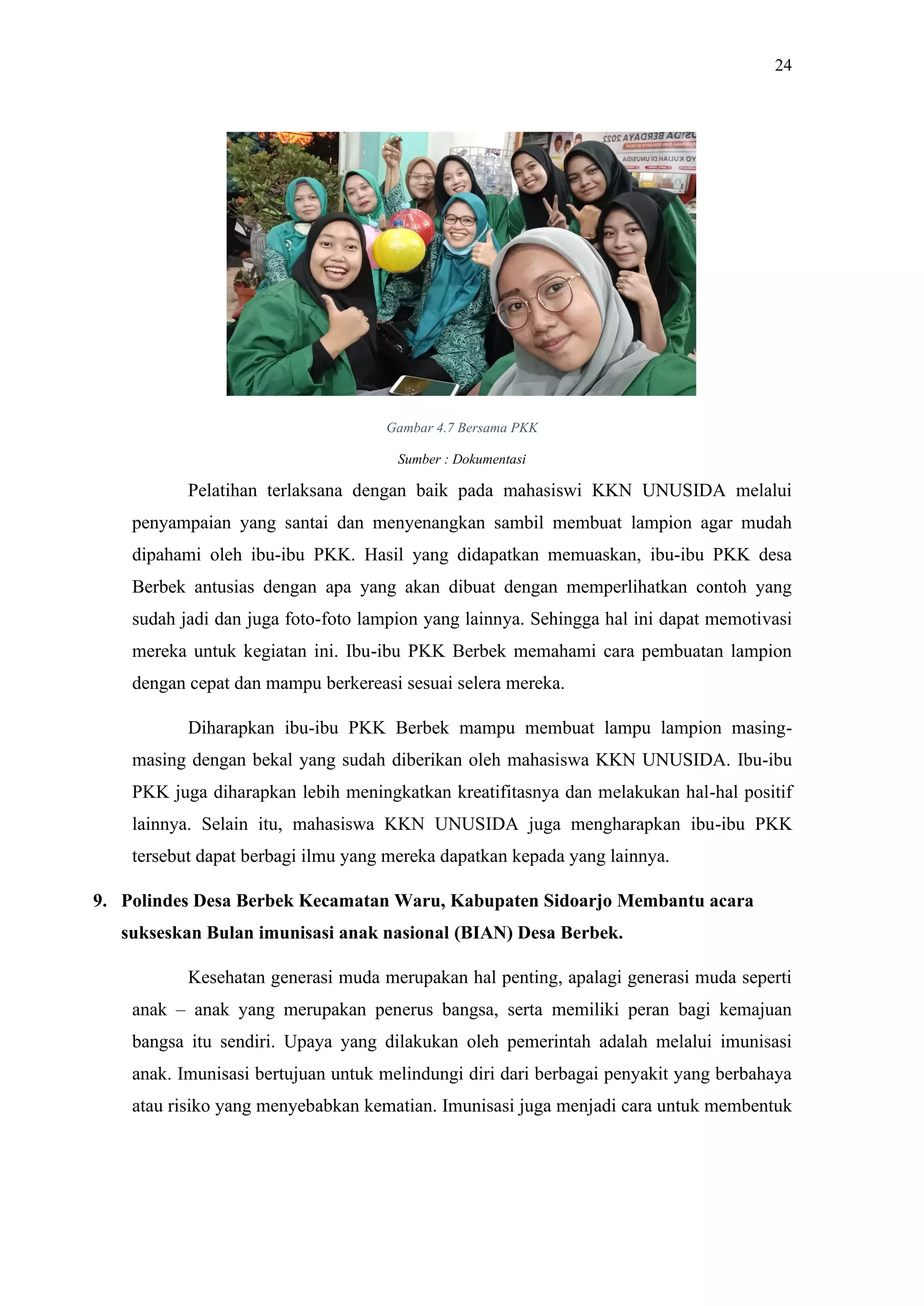 LAPORAN AKHIR PROGRAM KKN UNUSIDA BERDAYA UNIVERSITAS NAHDLATUL ULAMA SIDOARJO DESA BERBEK ...