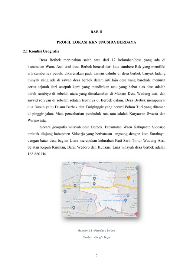 LAPORAN AKHIR PROGRAM KKN UNUSIDA BERDAYA UNIVERSITAS NAHDLATUL ULAMA SIDOARJO DESA BERBEK ...