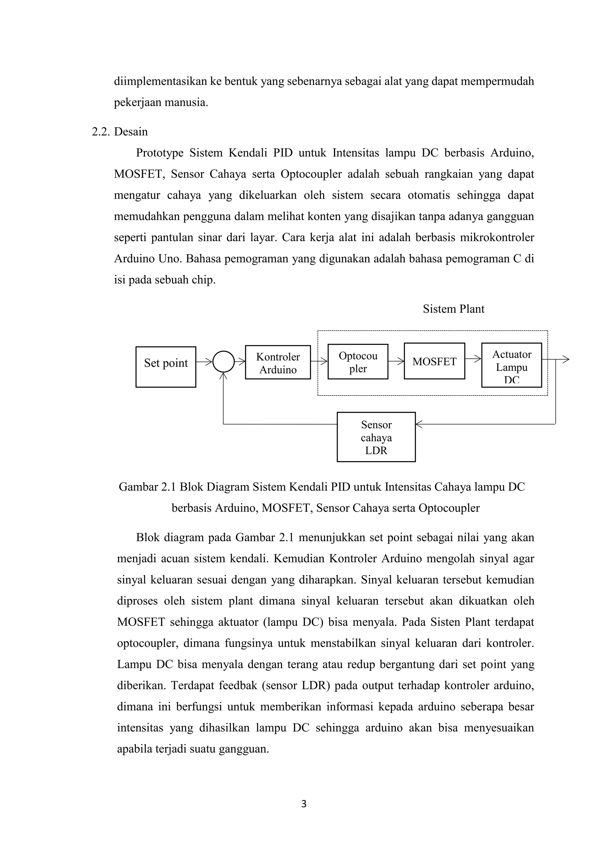 Sistem Kendali PID untuk Intensitas Cahaya lampu DC berbasis Arduino ...
