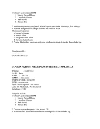 Laporan aktiviti mingguan ppim | DOCX