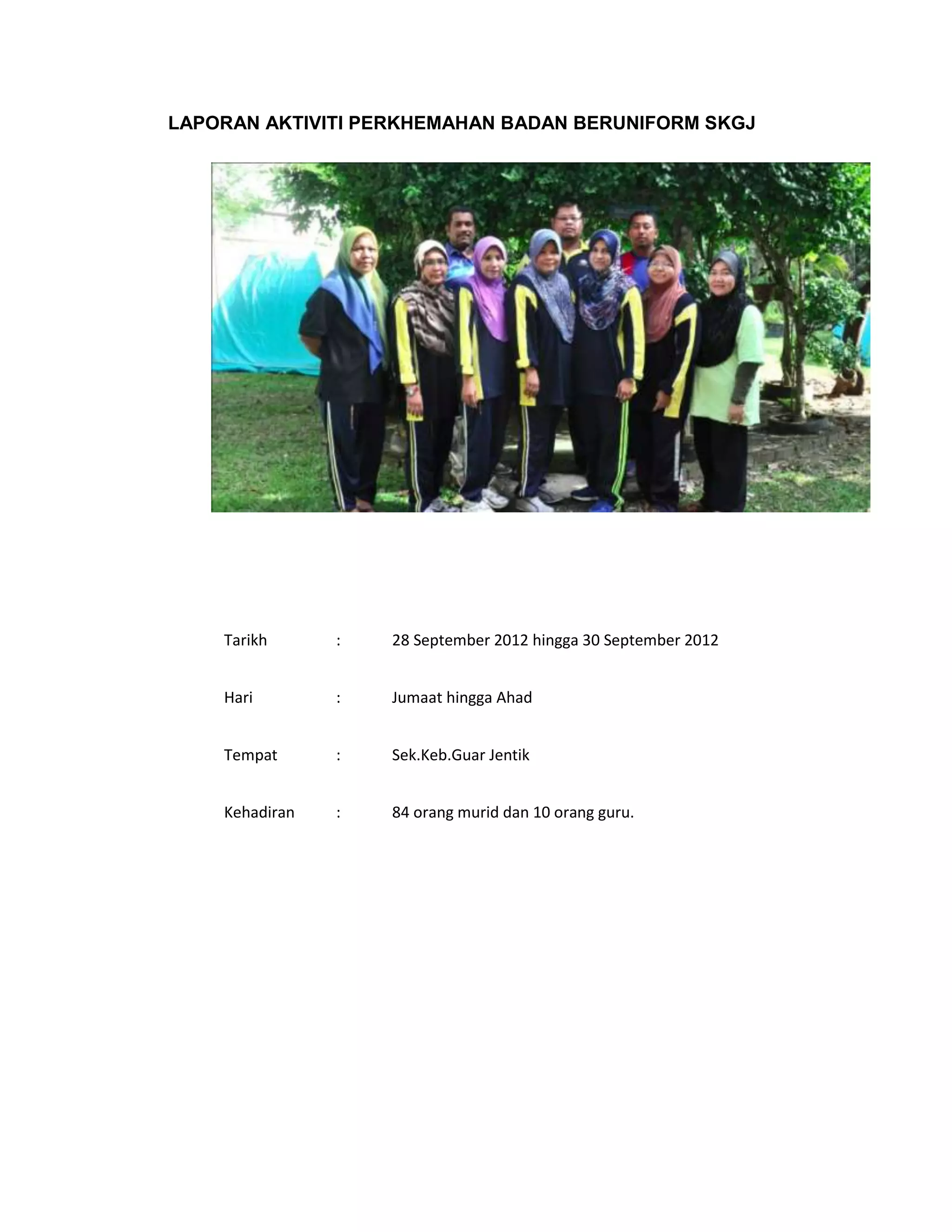 Laporan aktiviti perkhemahan bina insan guru 2012aaaa | DOCX