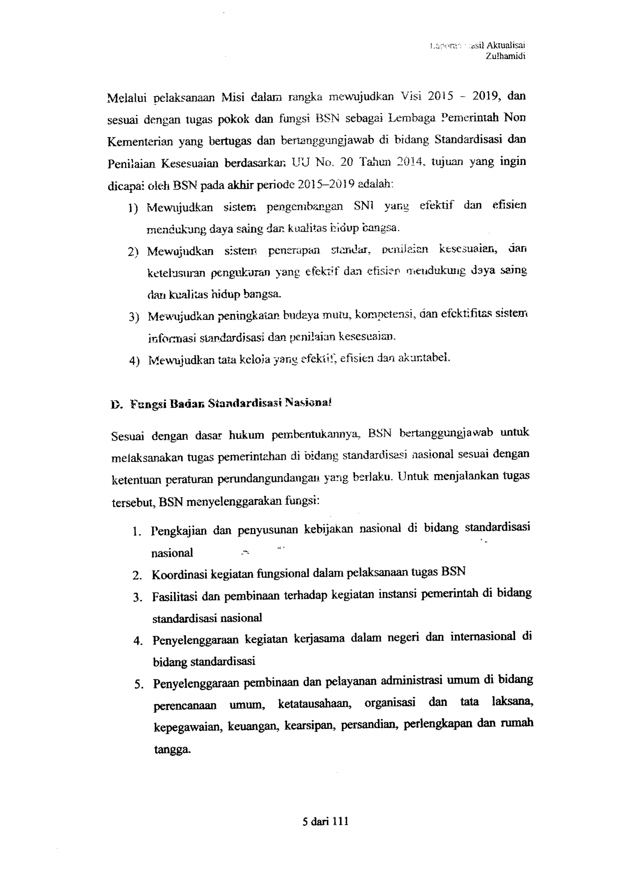 Laporan aktualisasi nilai nilai dasar profesi aparatur sipil negara ...