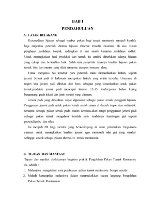 LAPORAN PRAKTIKUM PERMASALAHAN USAHA AGRIBISNIS PEMBUATAN PAKAN ...