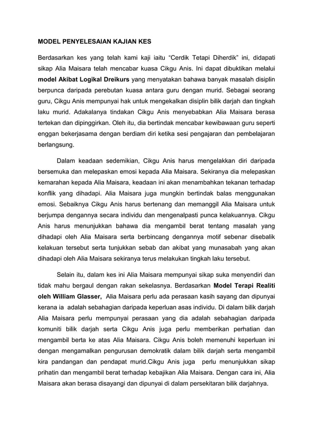 Laporan analisis kajian kes | DOCX