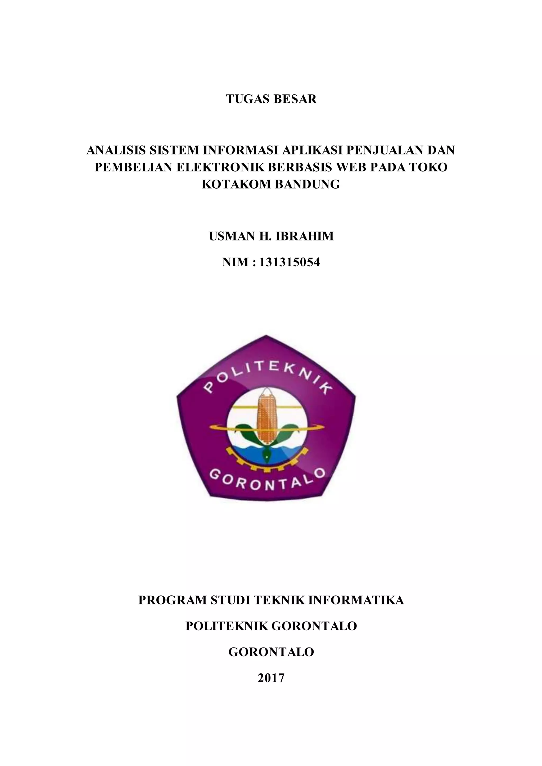 Laporan analisis sistem informasi | DOCX