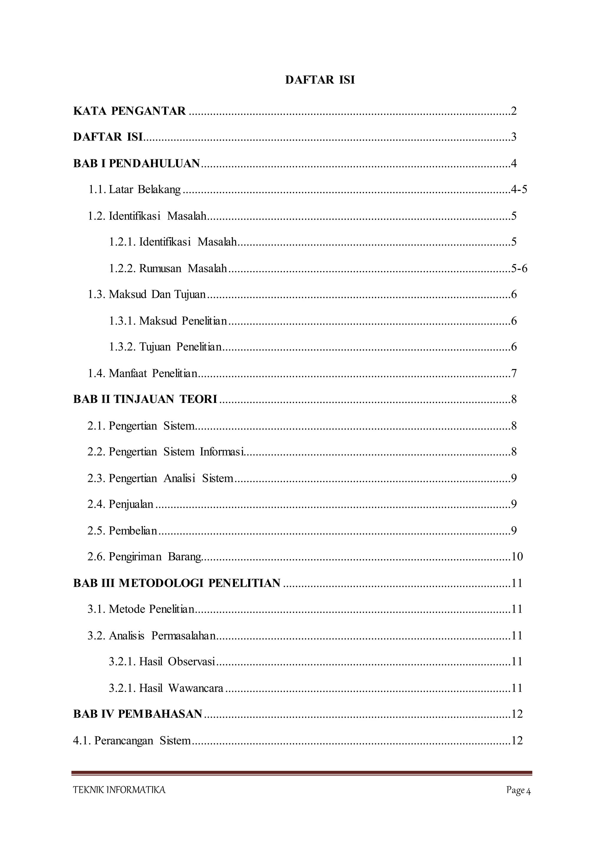 Laporan analisis sistem informasi | DOCX