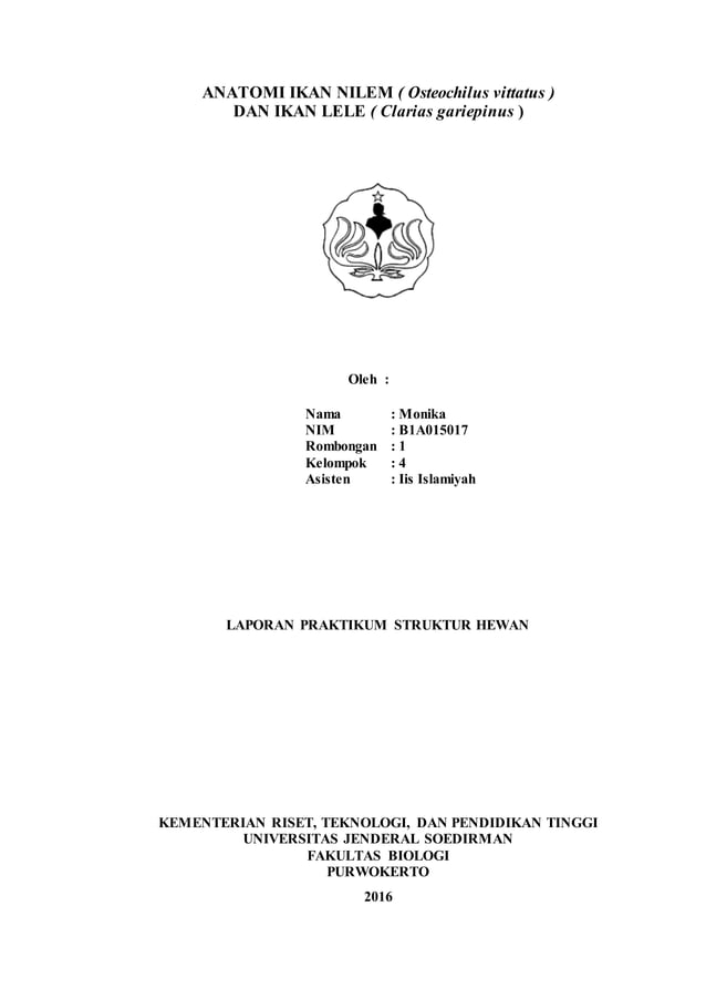Laporan anatomi ikan nilem dan ikan lele | DOCX