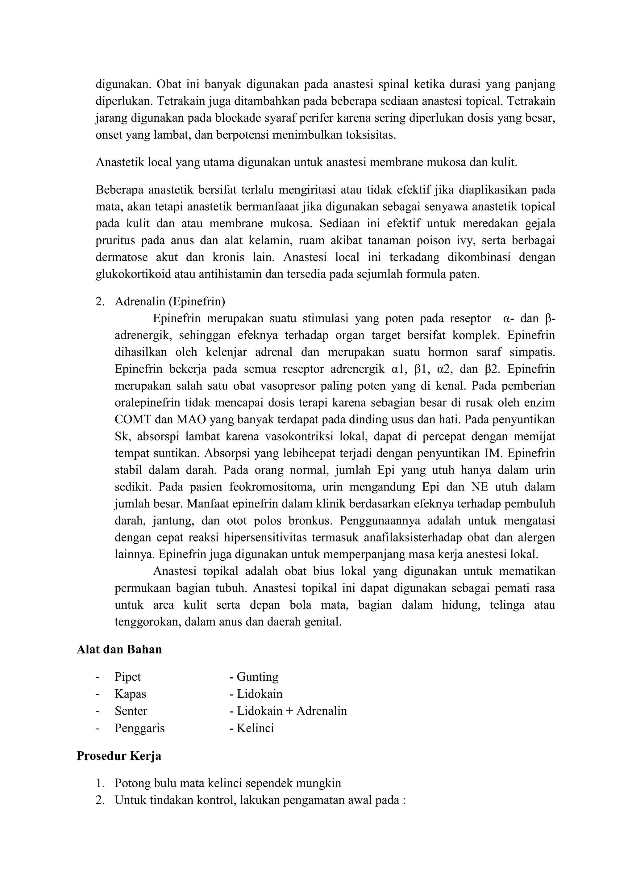 Laporan anestesi lokal | DOCX