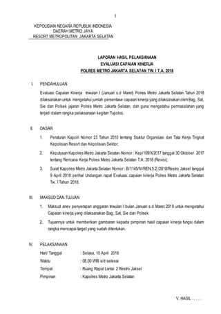 Laporan anev capaian kinerja tw 1 | DOCX