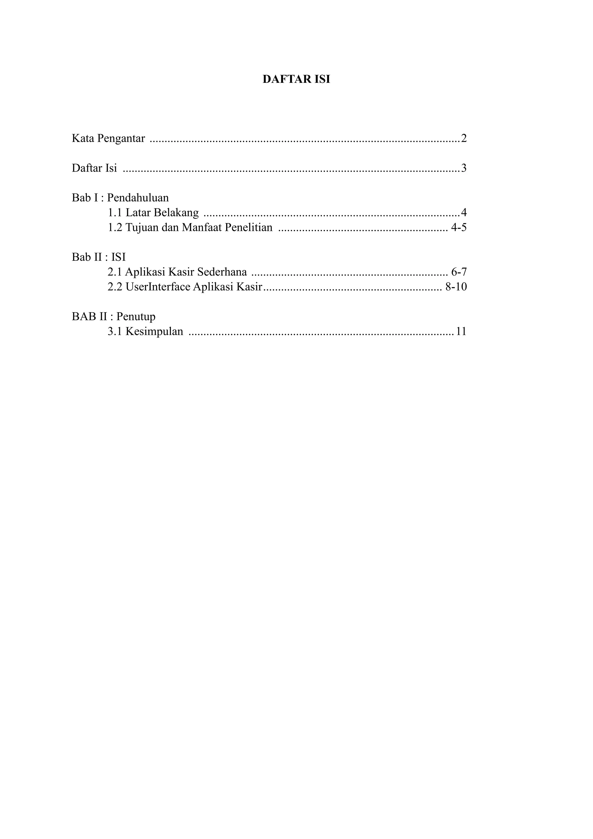 Laporan Aplikasi Kasir Sederhana (KOPERASI ABC) | DOCX