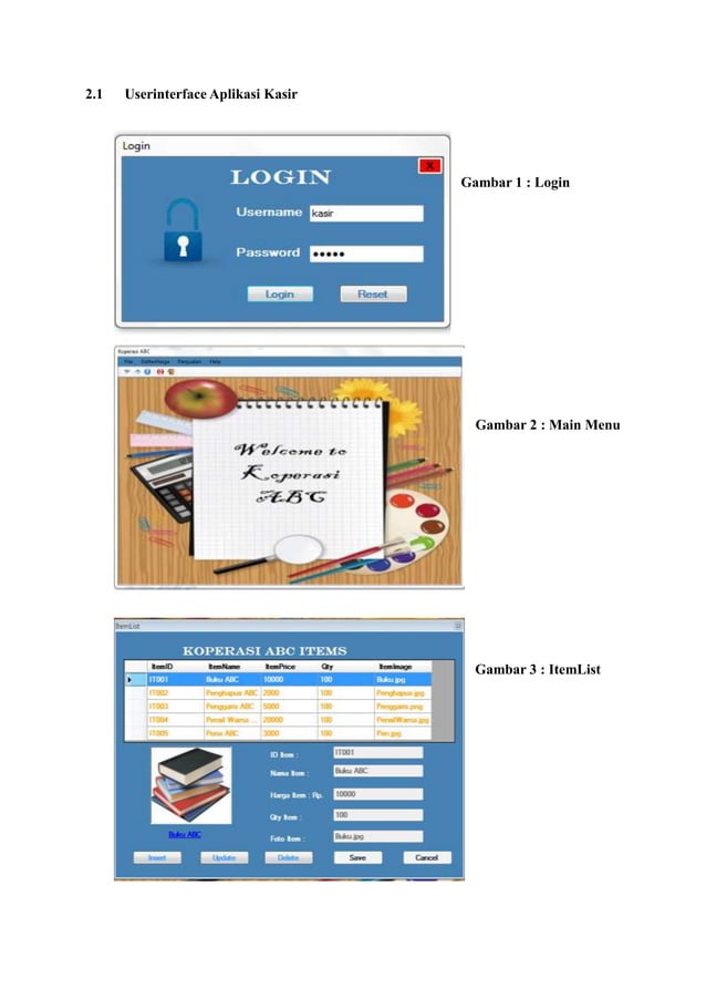 Laporan Aplikasi Kasir Sederhana (KOPERASI ABC) | DOCX