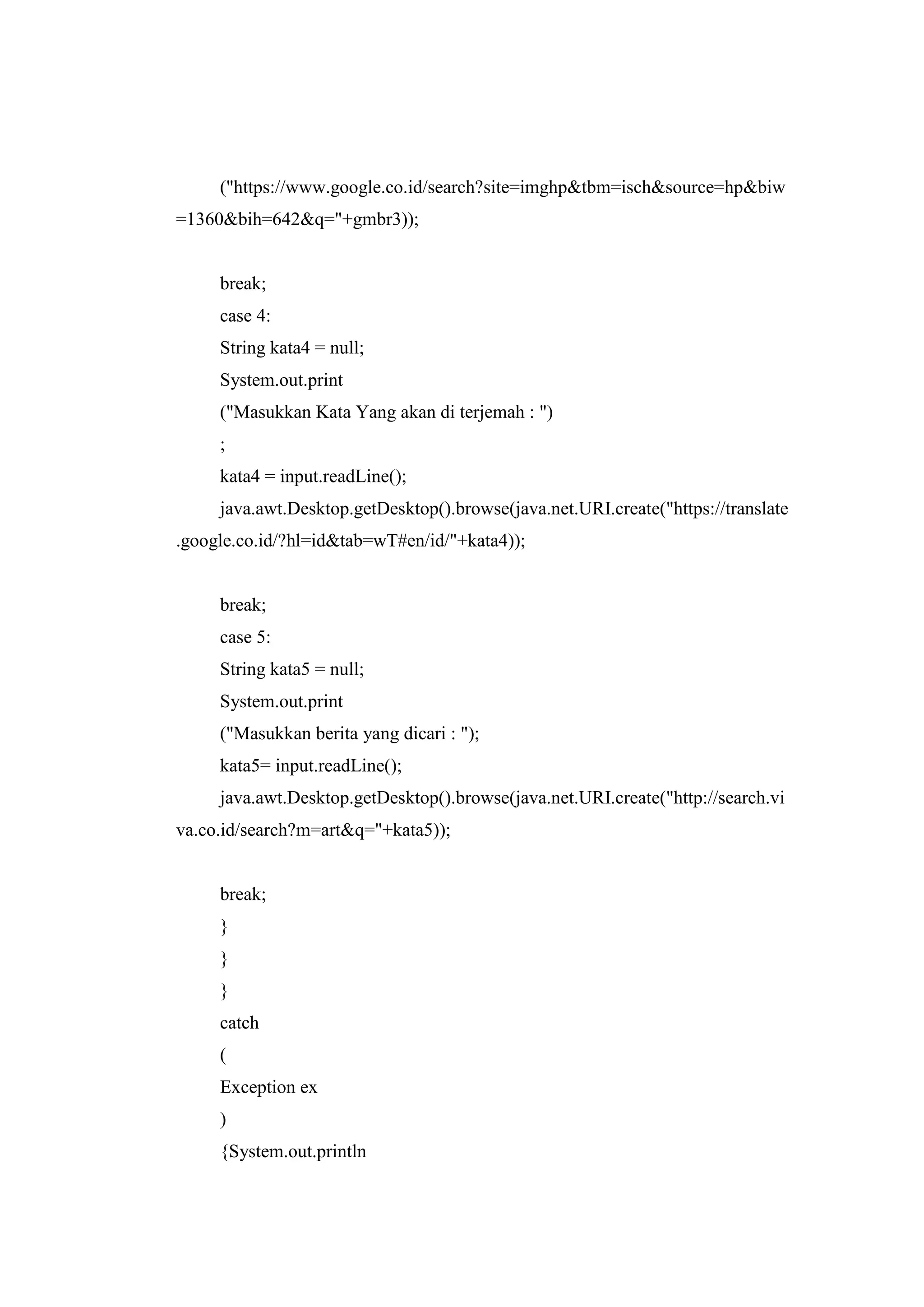 Laporan program browser menggunakan bahasa pemograman java | PDF