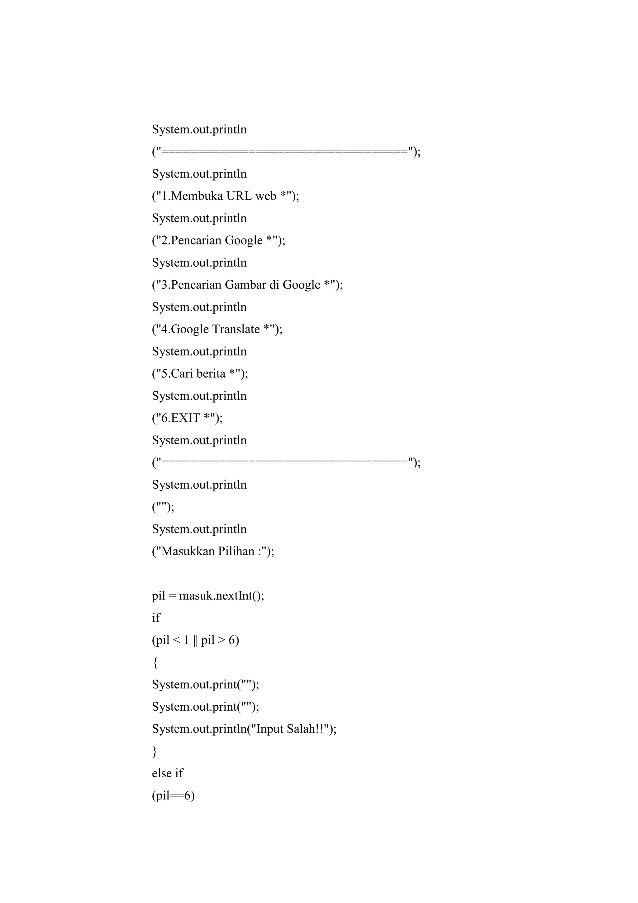 Laporan program browser menggunakan bahasa pemograman java | PDF
