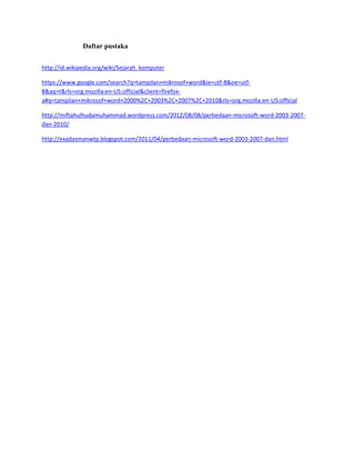 Perbedaan Tampilan Microsoft Word 2003, 2007 dan 2010 | DOCX