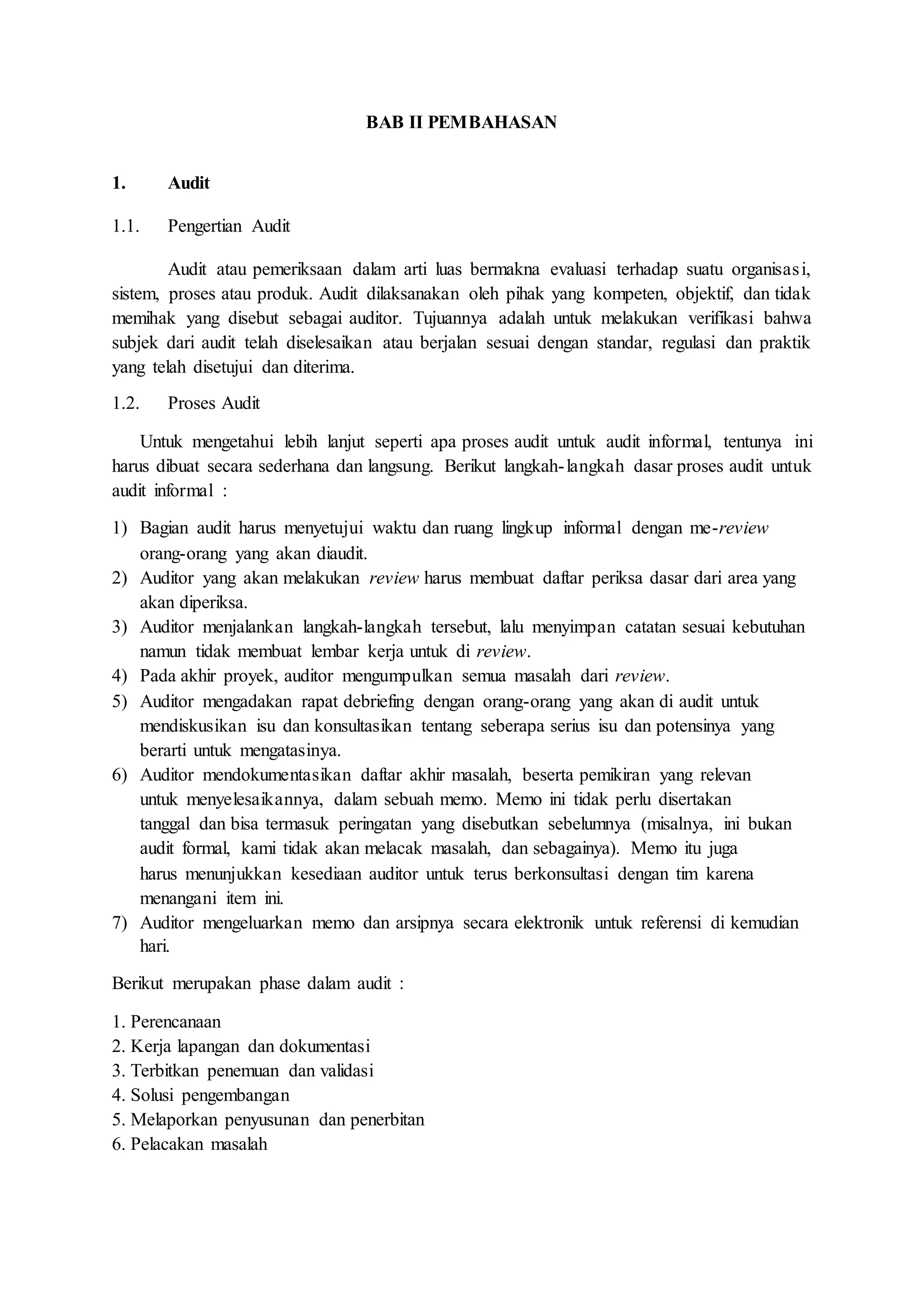 Laporan audit tsi | DOCX