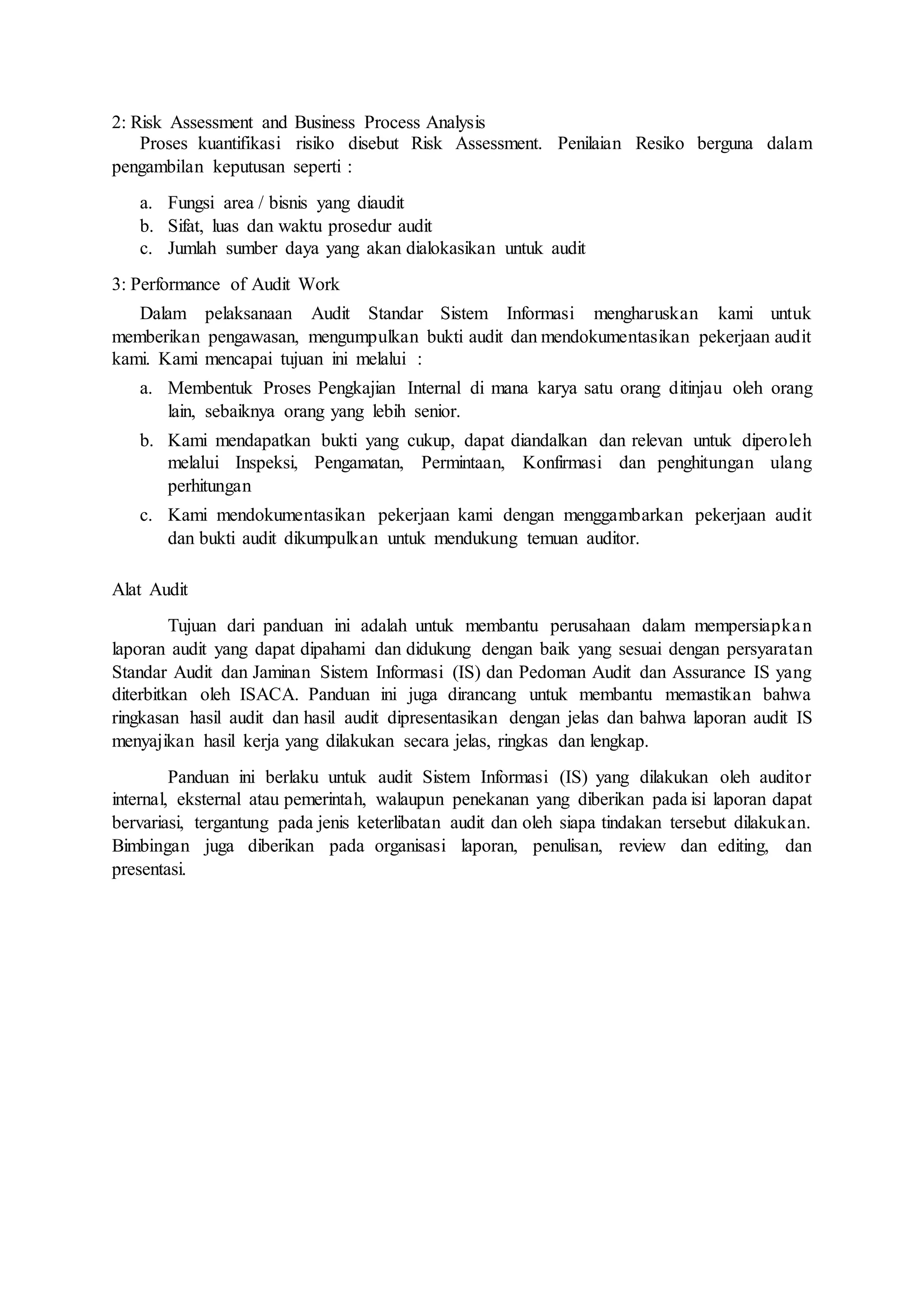 Laporan audit tsi | DOCX