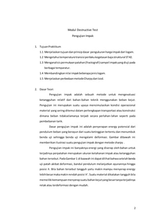 Laporan awal uji impak kalih | DOC