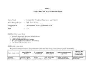 Simulasi ERP Peternakan Ayam Petelur | PDF