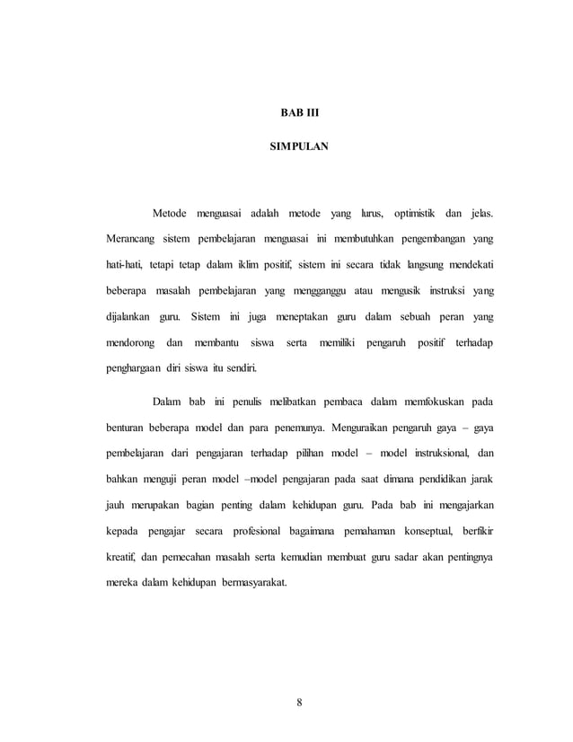 Laporan Bab Buku Models of Teaching | PDF