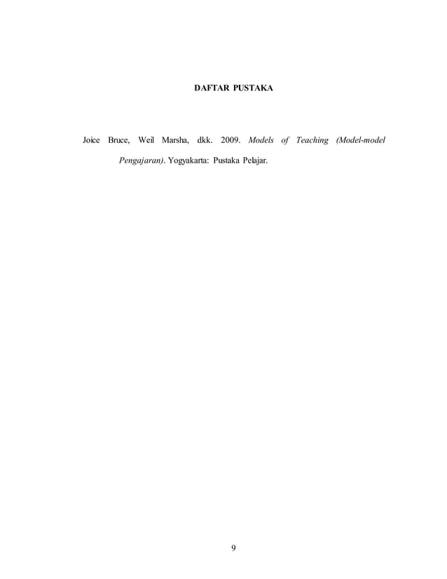 Laporan Bab Buku Models of Teaching | PDF