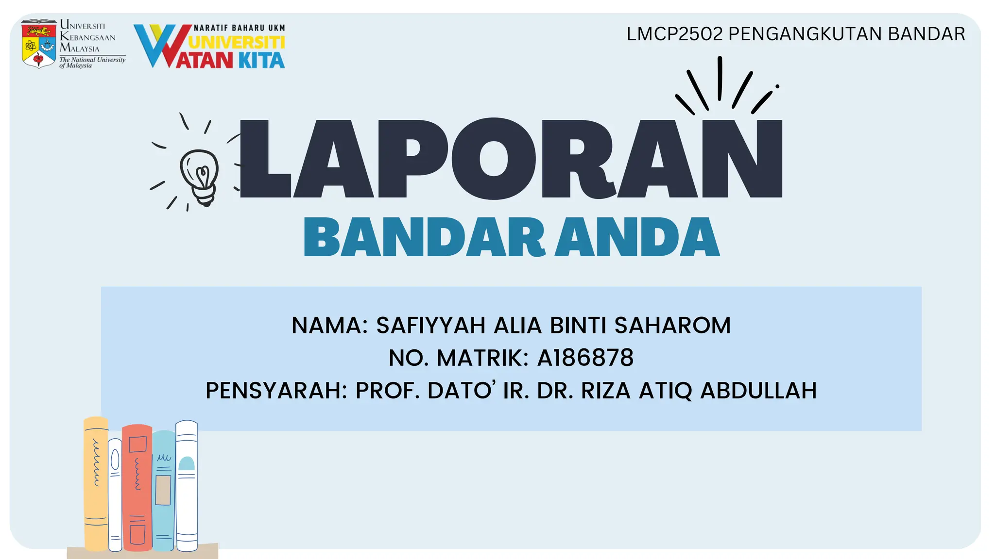 Tugasan Laporan Bandar Anda (A186878) | PPT