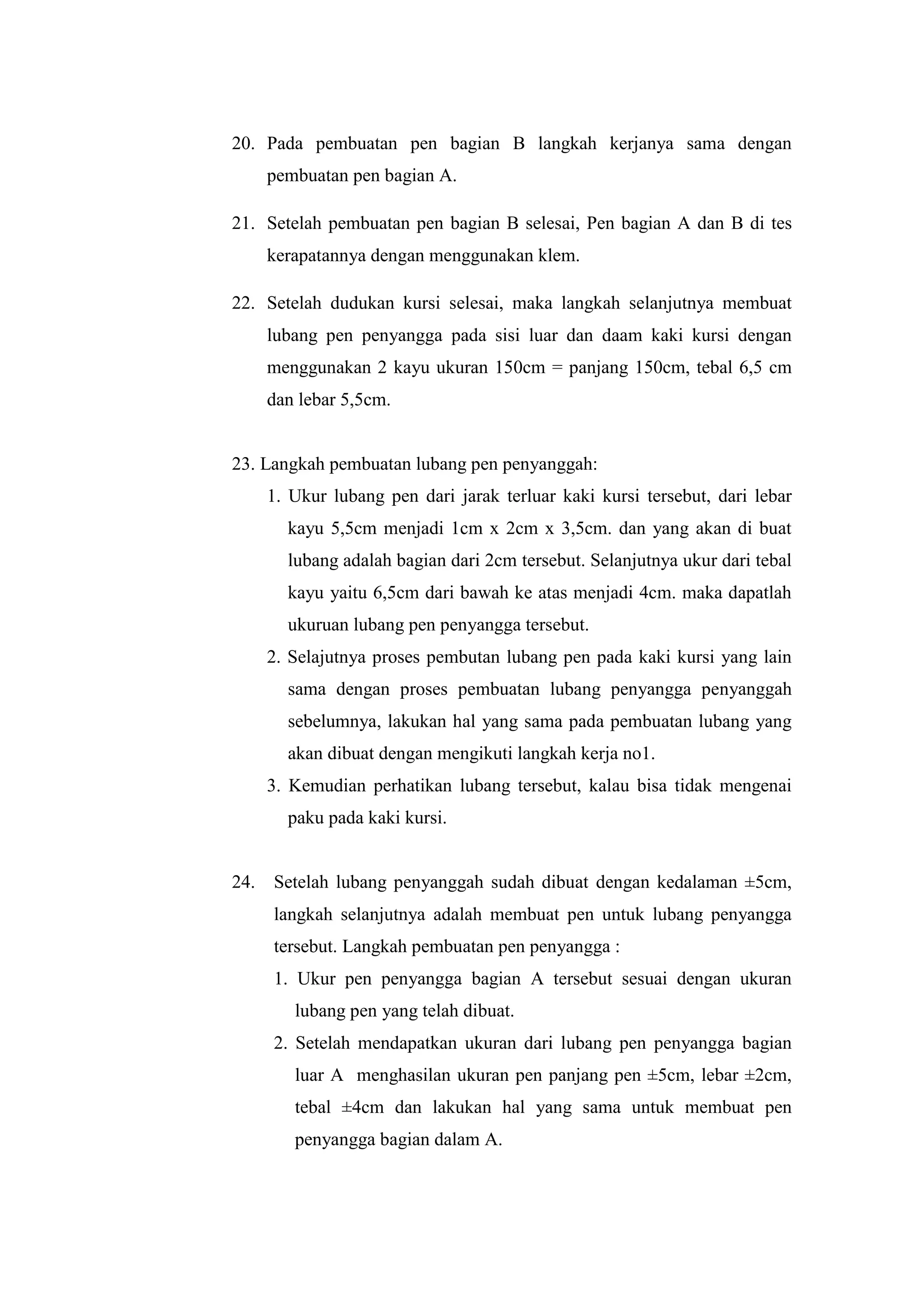 Kerja Kayu Perancah - Laporan Praktikum Membuat Bangku Taman | DOCX