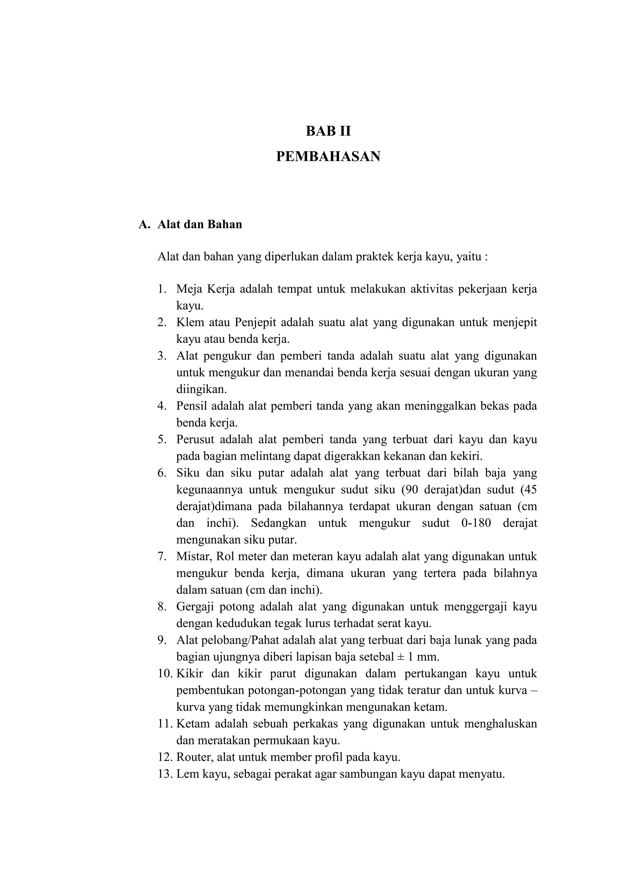 Kerja Kayu Perancah - Laporan Praktikum Membuat Bangku Taman | DOCX
