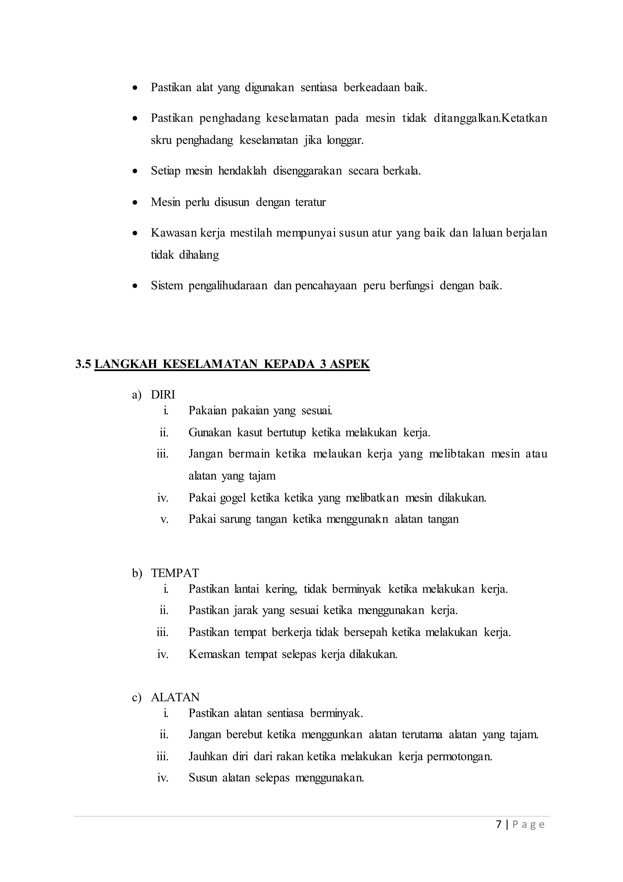 Laporan bengkel kerja gegas-asas ketukangan | DOCX