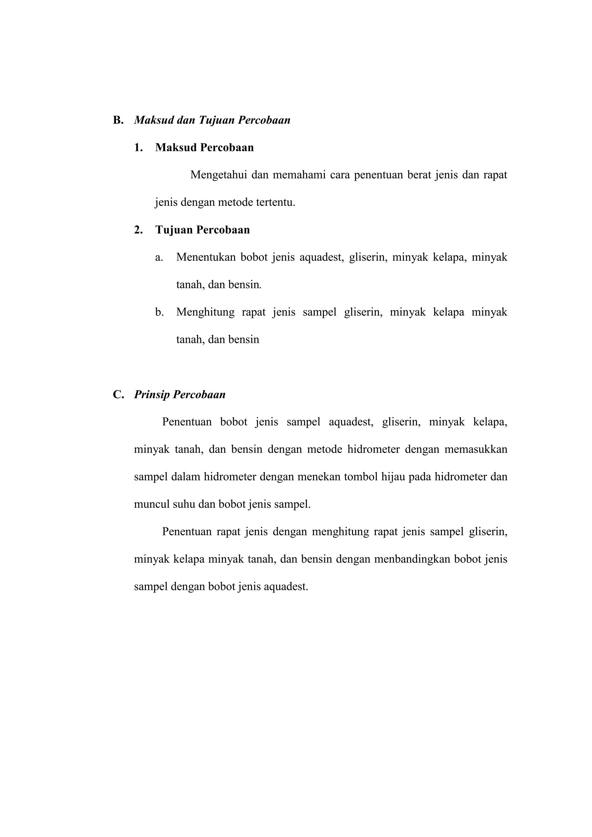 Berat Jenis dan Rapat Jenis | DOCX