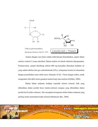 Laporan biokimia vitamin dan mineral | PDF
