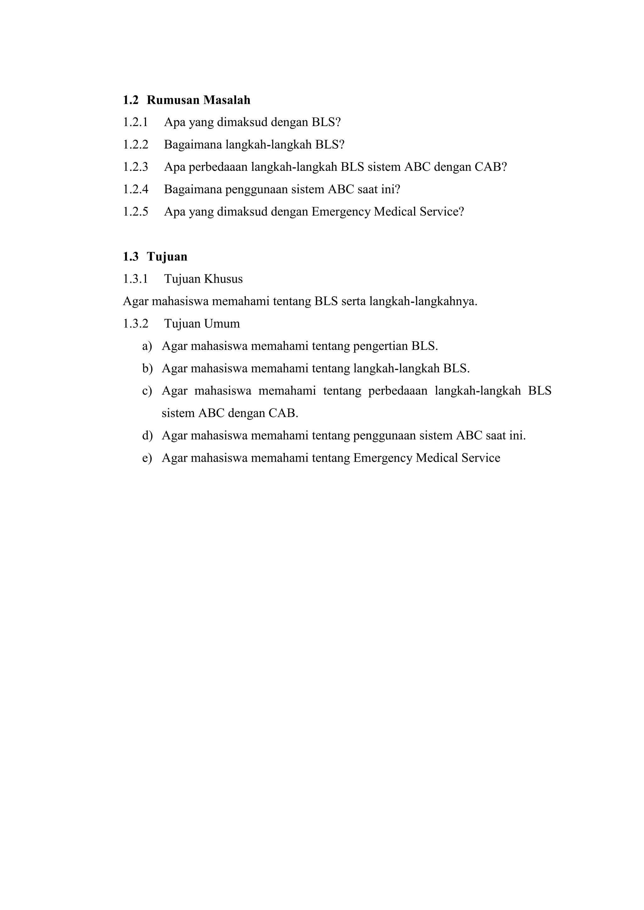 LAPORAN BASIC LIFE SUPPORT (BLS) | PDF