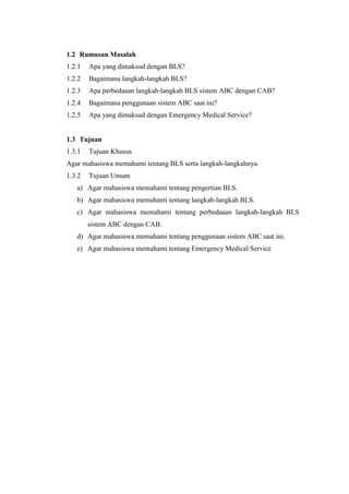 LAPORAN BASIC LIFE SUPPORT (BLS) | PDF