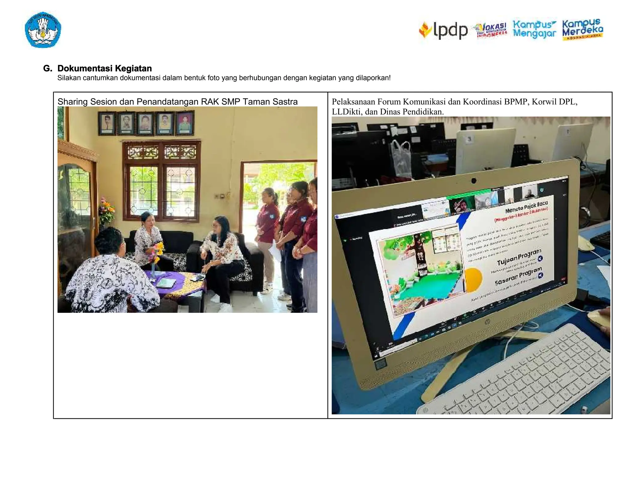 laporan kampus mengajar dosen pembimbing lapangan | PDF