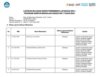 laporan kampus mengajar dosen pembimbing lapangan | PDF