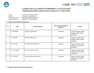 LAPORAN BULANAN SMP AL WASHILAH KM 7 Bulan 4.docx KAMPUS MERDEKA. | DOCX